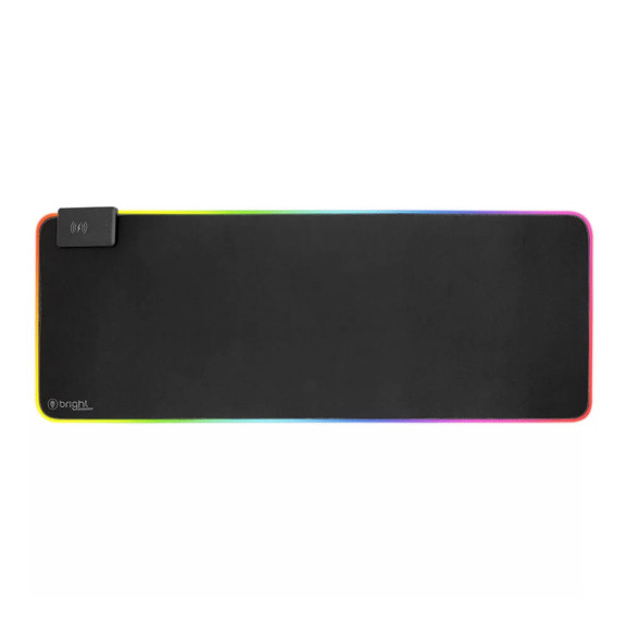 MOUSE PAD GAMER BRIGHT PRETO LED CARREGADOR WIRELESS -MP001