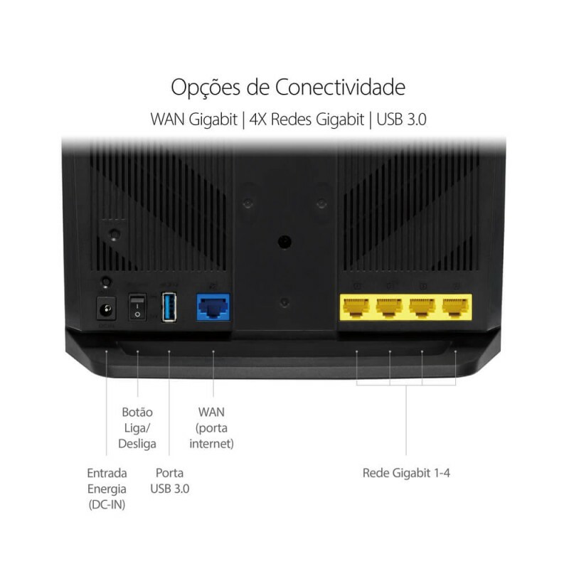 Roteador Digital Asus RT-AC67P AC1900 Dual Band Gigabit