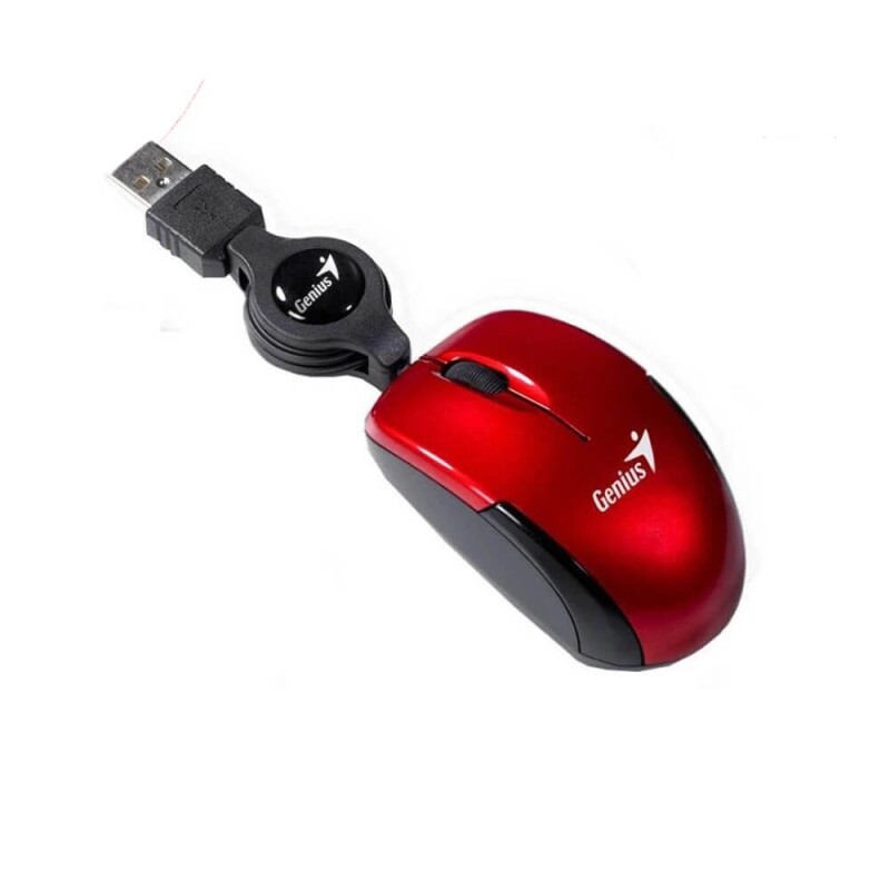 Mouse USB Genius Micro Traveler V2 Retratil Vermelho