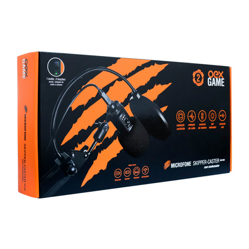 Microfone gamer OEX Skipper Caster MG300