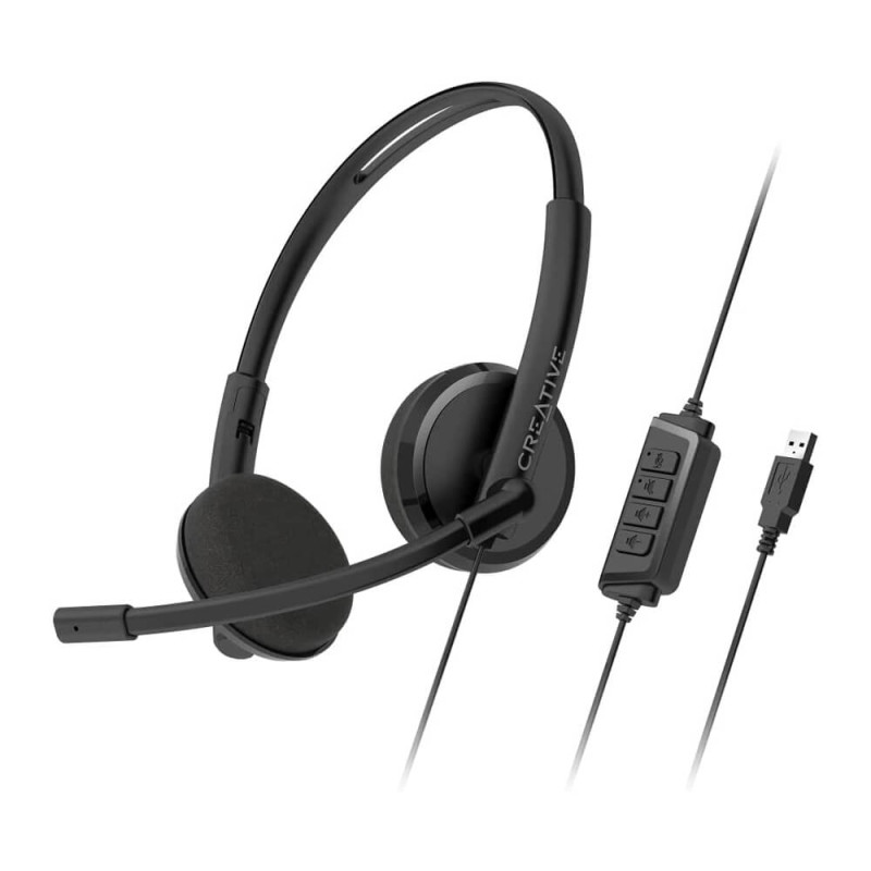Headset com Microfone Creative HS-220 USB Preto