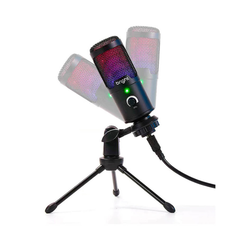 Microfone Bright Streamer de mesa RGB ST001