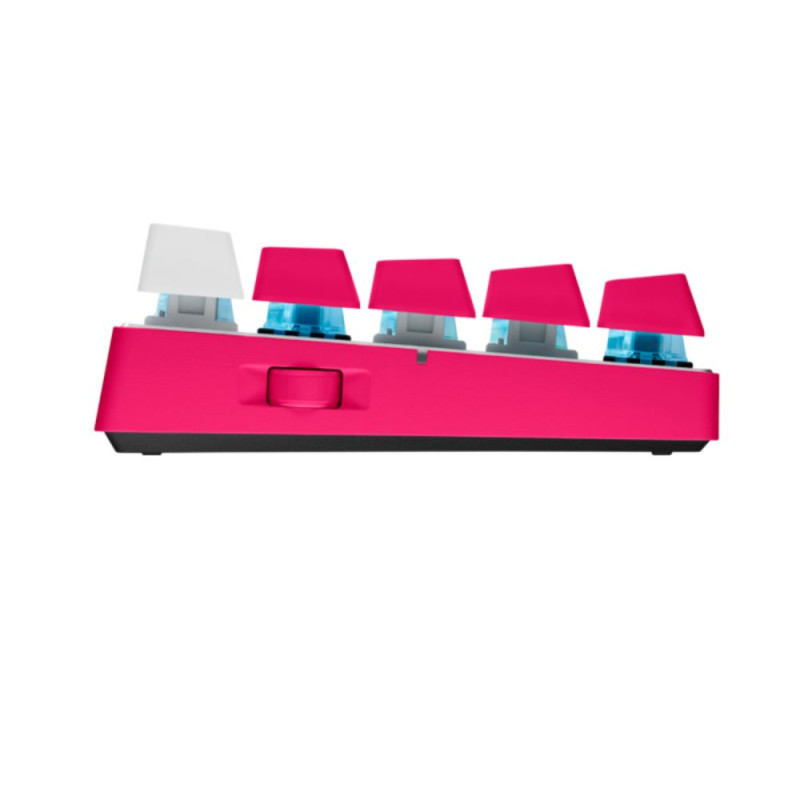 Teclado gamer Logitech mecânico PRO X TLK 60 rosa magenta