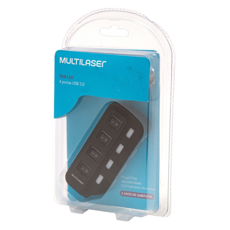 HUB Led Multilaser 4 Portas USB 3.0 | Syma Solutions