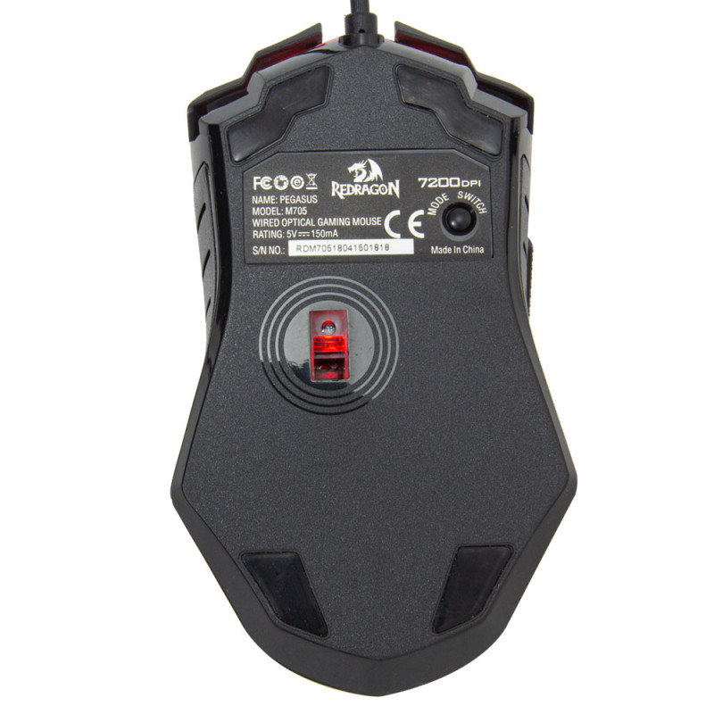 Mouse Gamer Redragon Pegasus M705 Preto/ Vermelho 7200 DPI