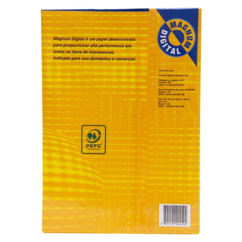 Papel A4 Digital 500 Folhas Laser Suzano | Magnum | Syma