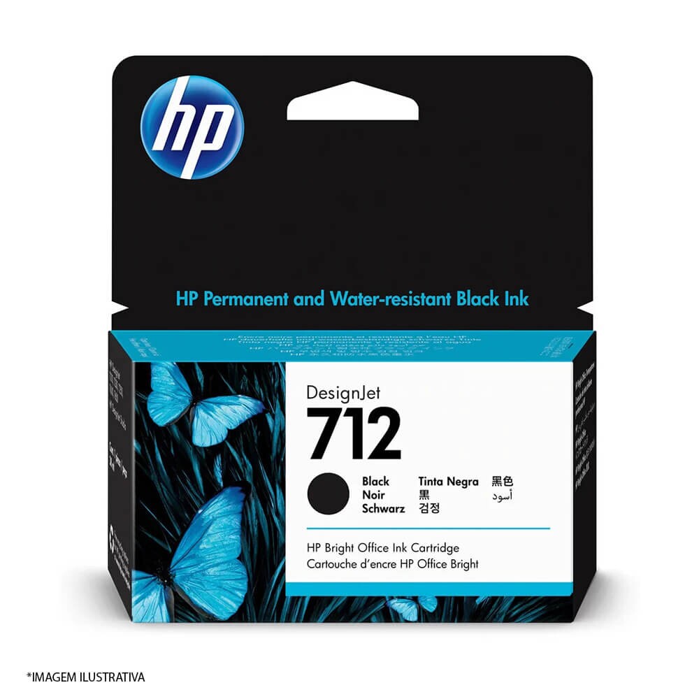 Cartucho HP 3ED70A preto (712)