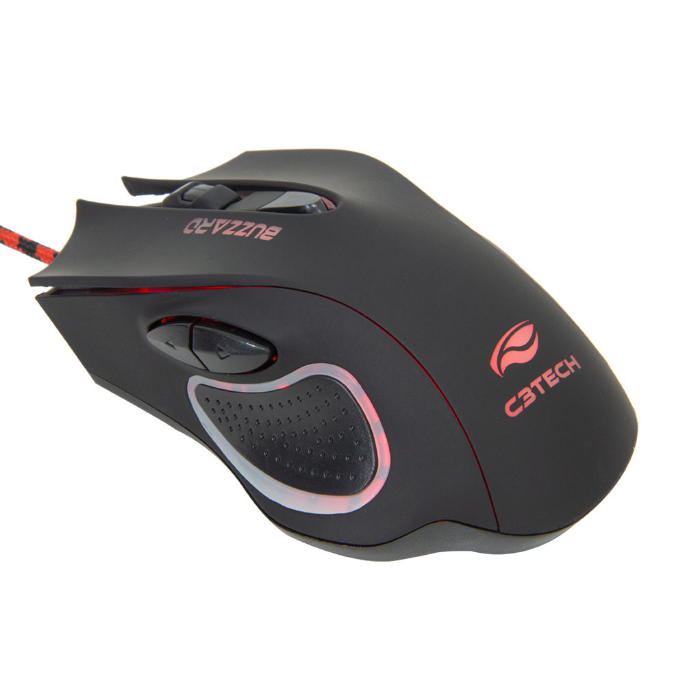 Mouse Gamer Buzzard MG-110BK Preto C3TECH Sensor Óptico