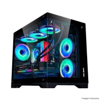 Gabinete gamer Liketec Cubo Mad Rock ARGB (4 fans inclusas)